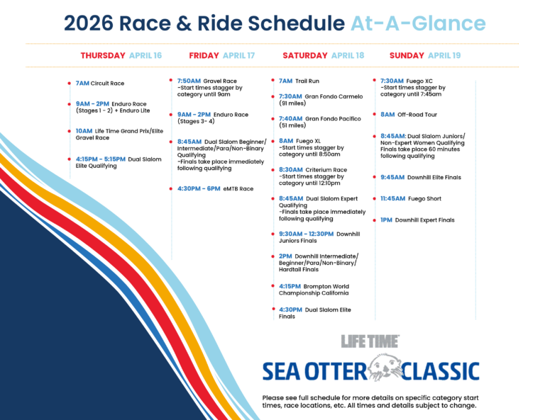2026 Schedule - Life Time Sea Otter Classic